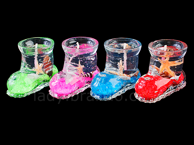 Seashell Gel Candle in Shoe Glass